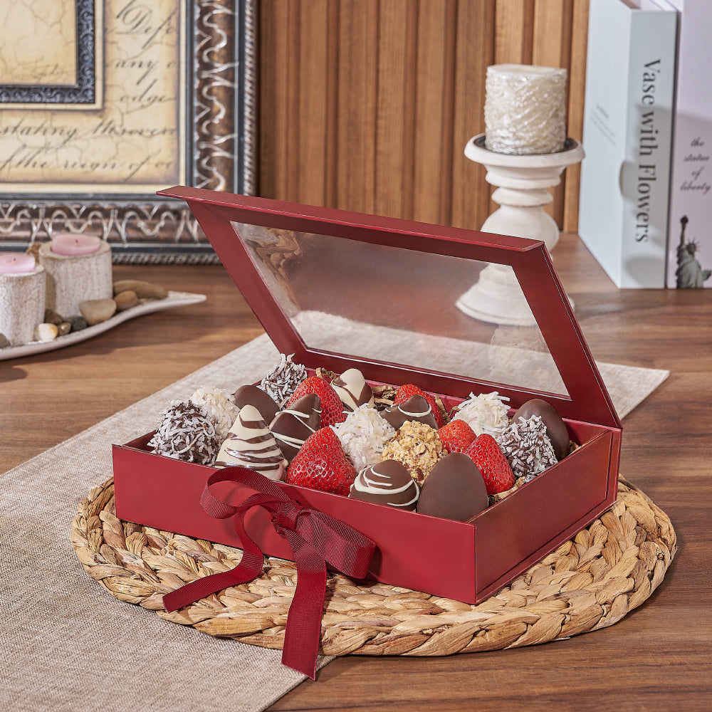 Chocolate Dipped Strawberries Gift Box – Chocolate Strawberry gift ...