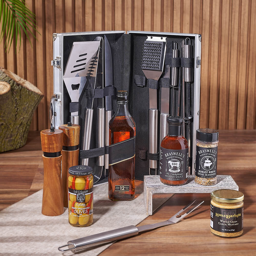 Mediterranean Grilling Gift Set with Liquor – Liquor gift baskets ...